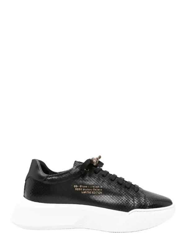GIULIANO GALIANO Python Leather Sneakers - Black