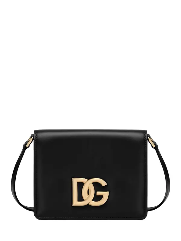 Dolce & Gabbana Logo-plaque Leather Crossbody Bag - Black