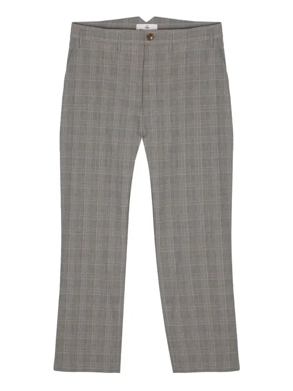 VIVIENNE WESTWOOD Prince Of Wales Check Cropped Trousers - Grey