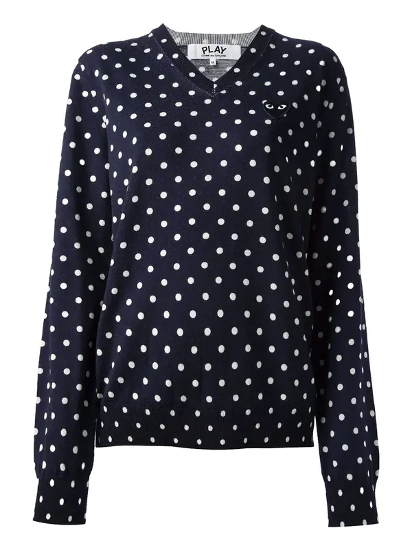 Play Comme Des Garcon Polka Dot Sweater - Blue