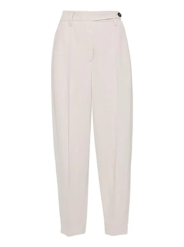 Brunello Cucinelli High-waist Tapered Trousers - Neutrals