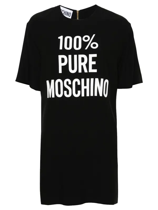 Moschino Print Satin Mini Dress - Black