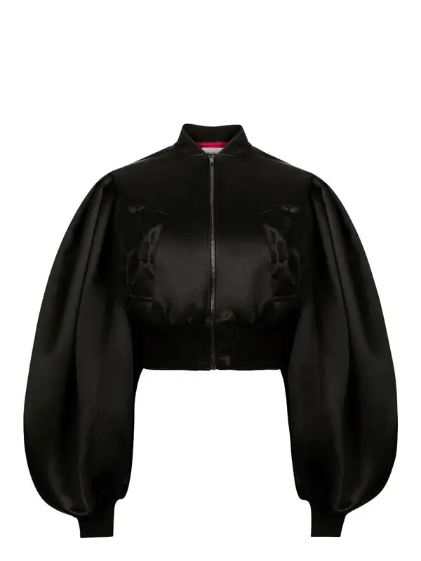 Nina Ricci Cropped Bomber Jacket - Black