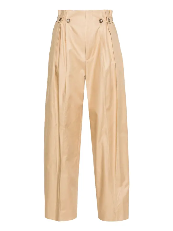 Victoria Beckham Fluid High-waist Wide-leg Trousers - Neutrals