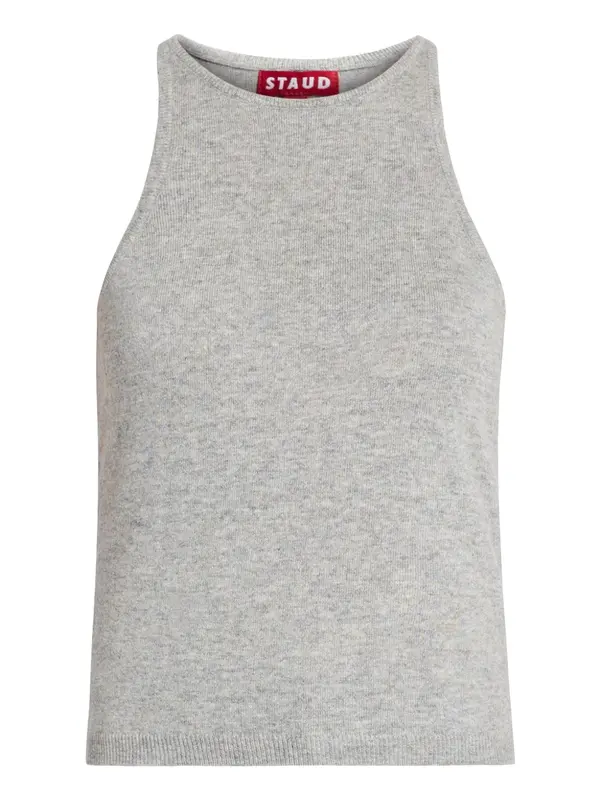 Staud Ayana Ribbed-knit Tank Top - Grey