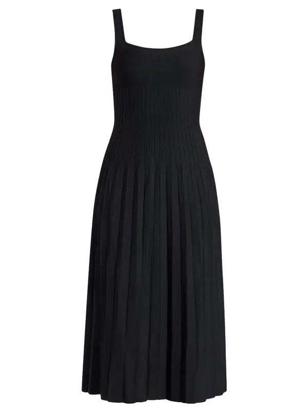 Staud Ellison Knitted Midi Dress - Black