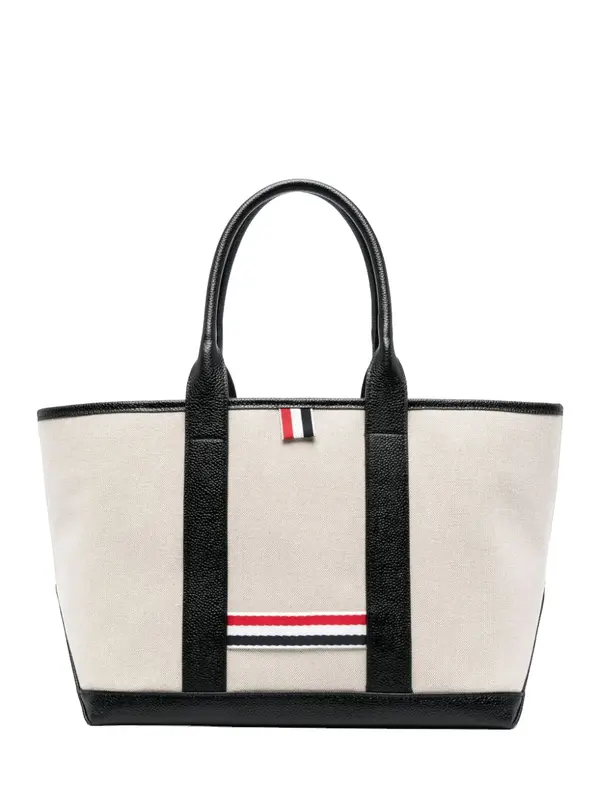 Thom Browne Rwb Stripe Tote - Neutrals