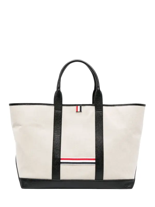 Thom Browne Rwb Stripe Tote Bag - Neutrals