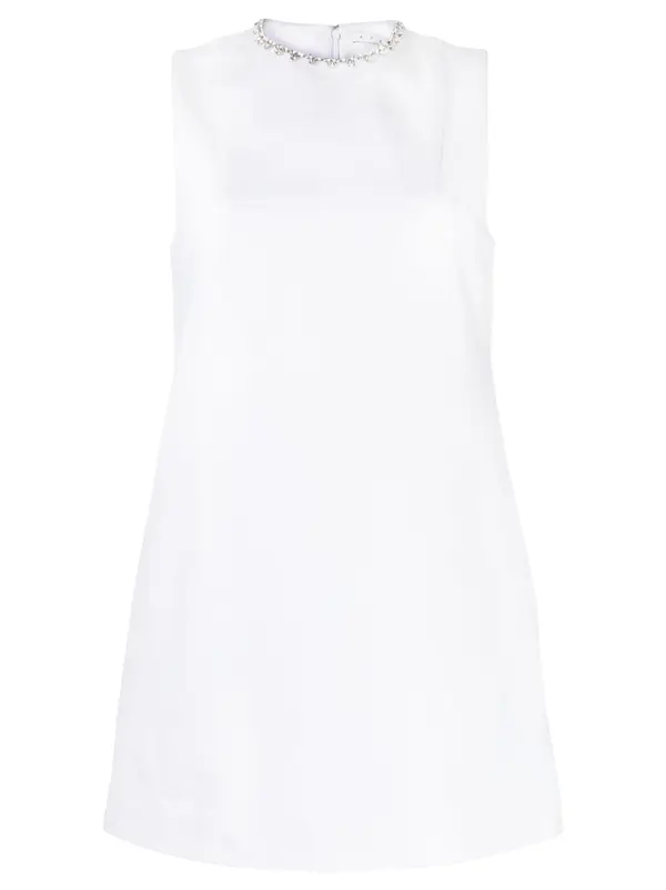AREA Crystal-embellished Heart Mini Dress - White