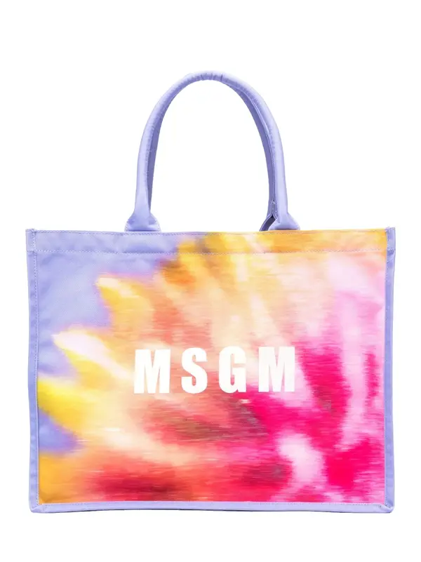 MSGM Abstract-print Tote Bag - Purple