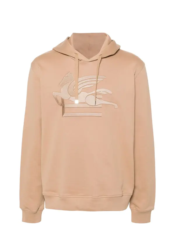 Etro Pegaso-embroidered Hoodie - Neutrals