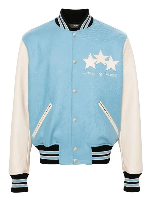 Amiri Star Patches Bomber Jacket - Blue