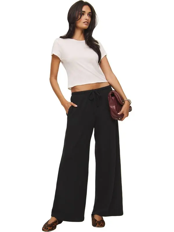 REFORMATION Olina Knit Pant - Black