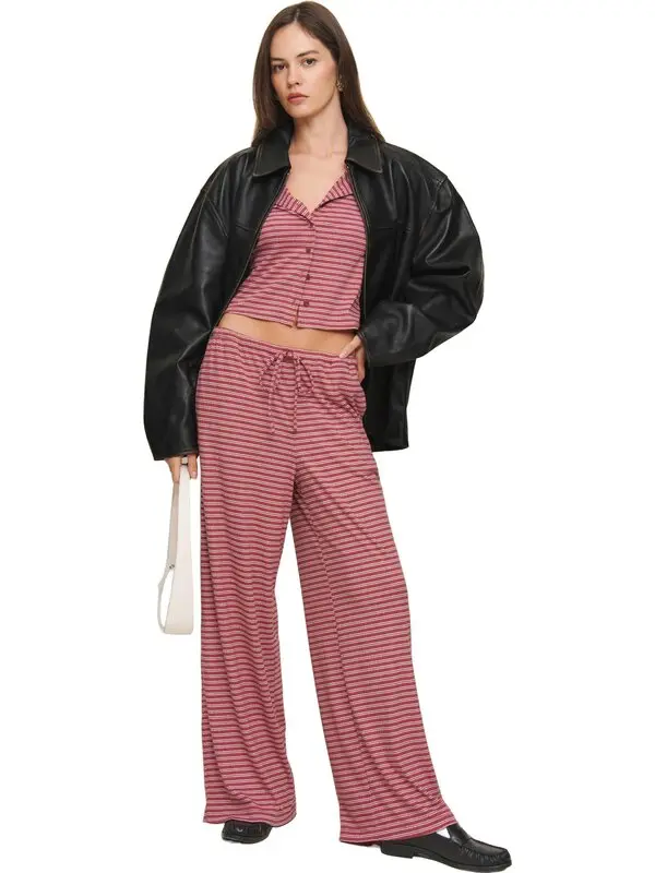 REFORMATION Olina Knit Pant - Red