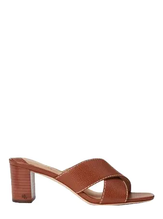 Ralph Lauren Freddi Tumbled Leather Sandals - Brown
