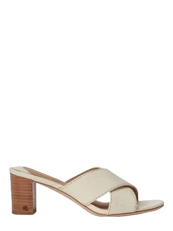 Ralph Lauren Freddi Tumbled Leather Sandals - White