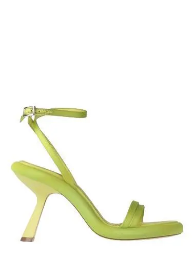VIC MATIE Textile Strappy Sandals With Geometric Heel - Green