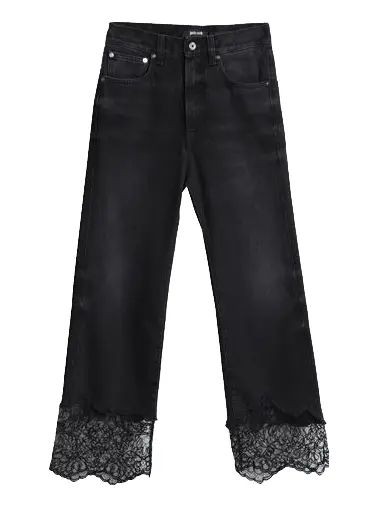 Just Cavalli Straight-leg Jeans With Lace Detail - Black