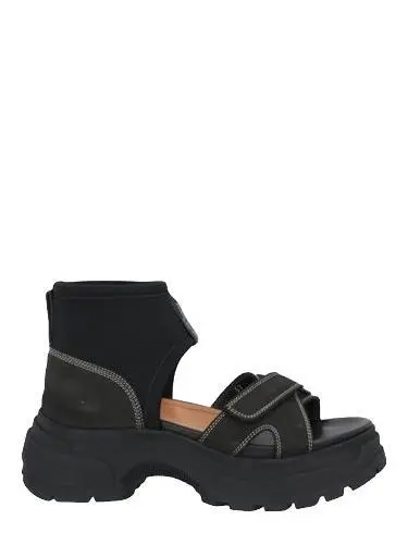 MAISON MARGIELA Leather And Textile Fiber Sandals - Black