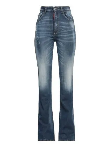 Dsquared2 Flared Jeans With Leather Trims - Blue