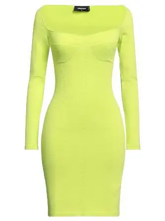 Dsquared2 Mini Knit Bodycon Dress - Lime Green