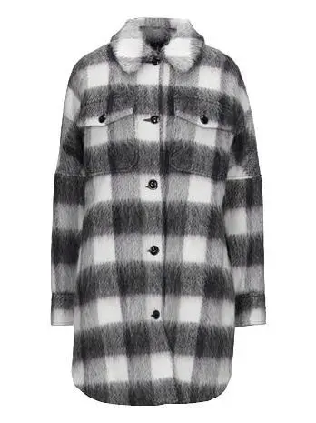 Woolrich Checked Wool Blend Coat - Black