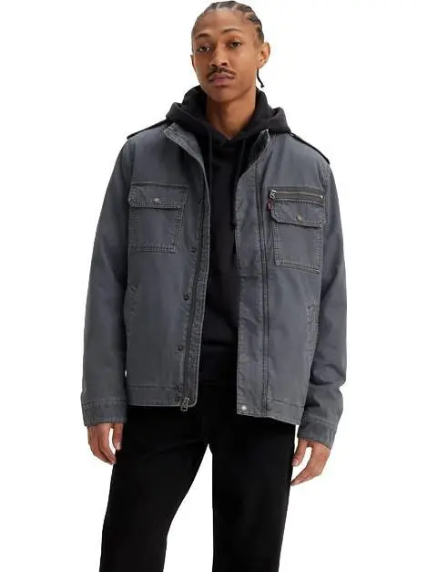 LEVI'S Cotton Military Jacket - Indigo Grey