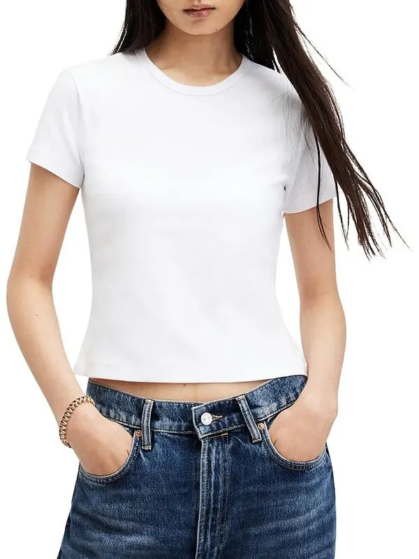 ALLSAINTS Stevie Cropped Tee - Optic White