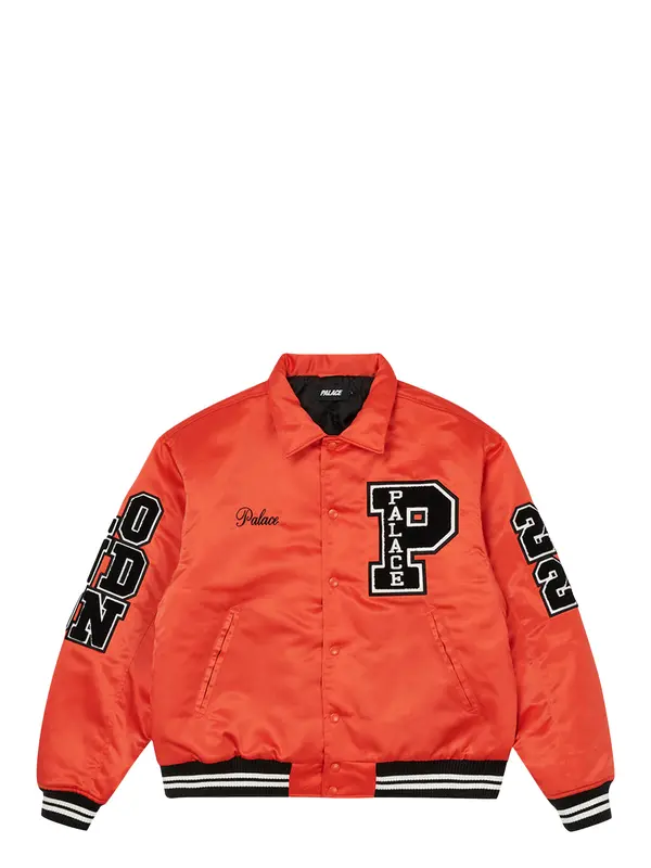 PALACE Satin Varsity Jacket - Orange