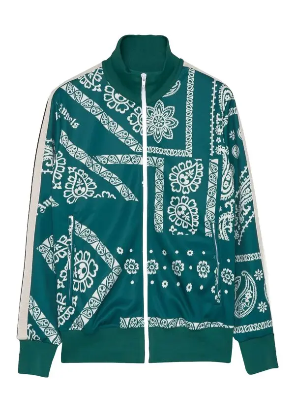 Palm Angels Bandana Print Track Jacket - Green