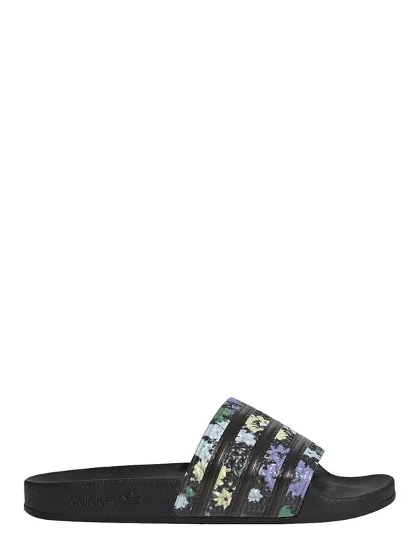 Adidas Adilette Floral Slide - Black