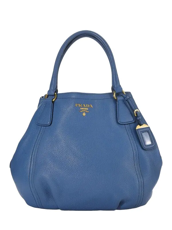 Prada Vitello Daino Sacca 2 Manici - Blue