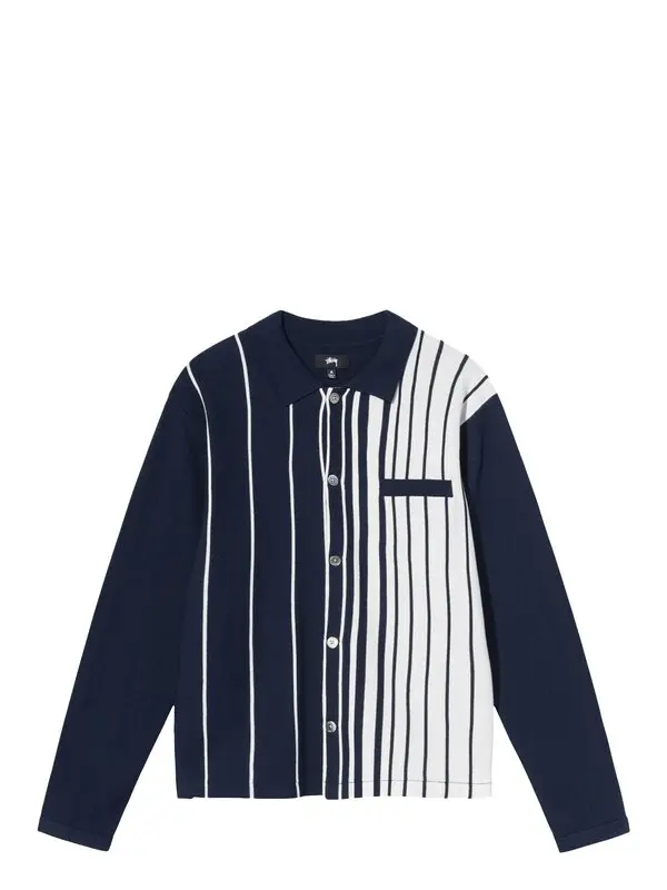 StÜssy Striped Knit Shirt - Blue