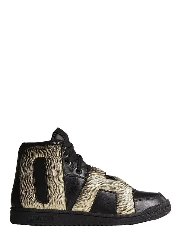 Adidas Js Letters Gold High-top Sneakers - Black