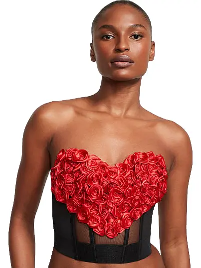 Victoria's Secret Vs Archives Rosette Corset Top - Black