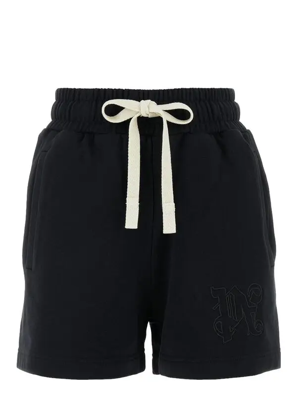 Palm Angels Cotton Shorts - Black