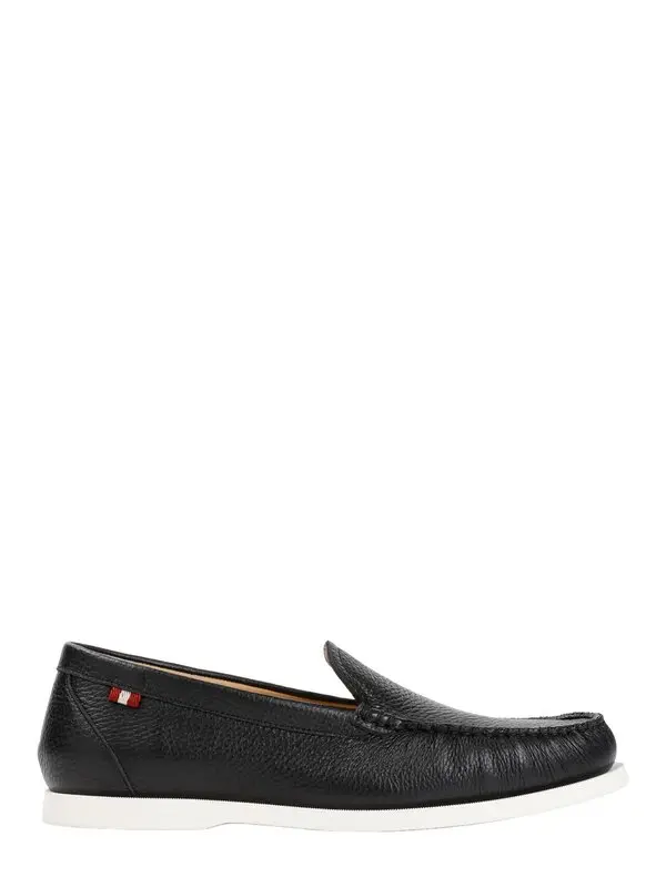 Bally Nadim Grained Leather Loafers - Black
