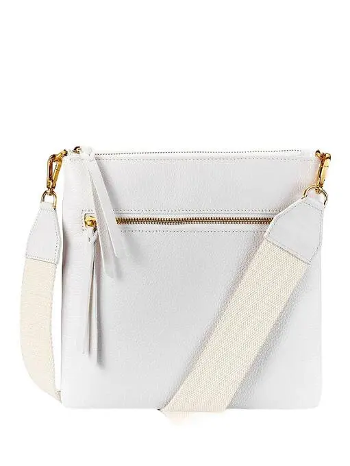 Gigi New York Leather Messenger Bag - White