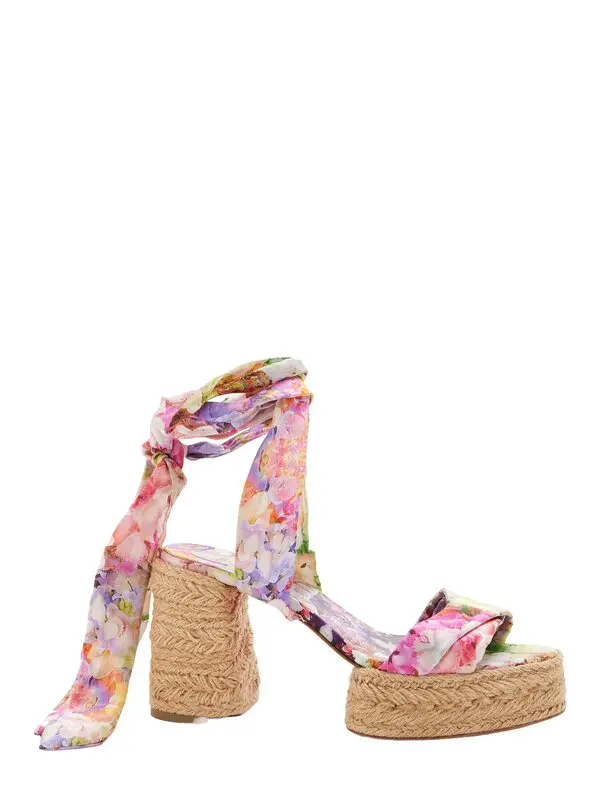 CHRISTIAN LOUBOUTIN Mariza Du Desert 70mm Sash-tie Woven Platform Sandals - Multi