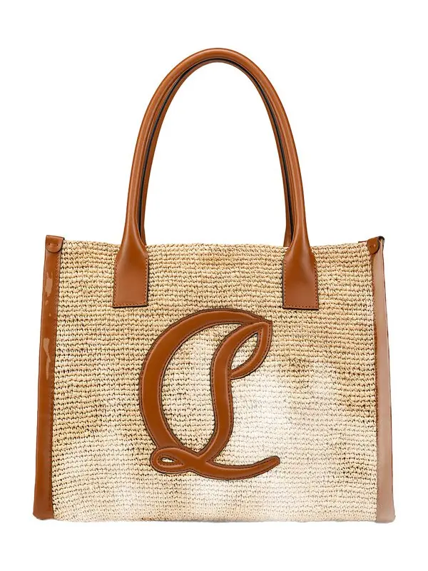 CHRISTIAN LOUBOUTIN By My Side E/w Woven Raffia Tote - Neutral