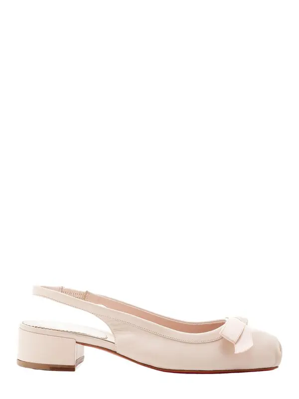CHRISTIAN LOUBOUTIN Mamaflirt 30mm Leather Slingback Ballet Flats - Neutral