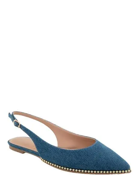 Bcbgmaxazria Valerie Slingback Pointed Toe Flat - Dark Denim