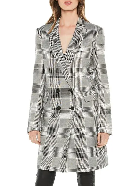 Bardot Plaid Double-breasted Coat - Monocheck