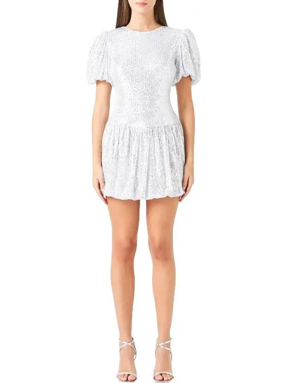 Endless Rose Sequin Minidress - Silver