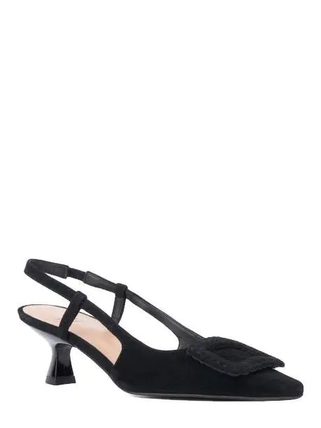 Aquatalia Arabella Kitten Heel Slingback Pumps - Black