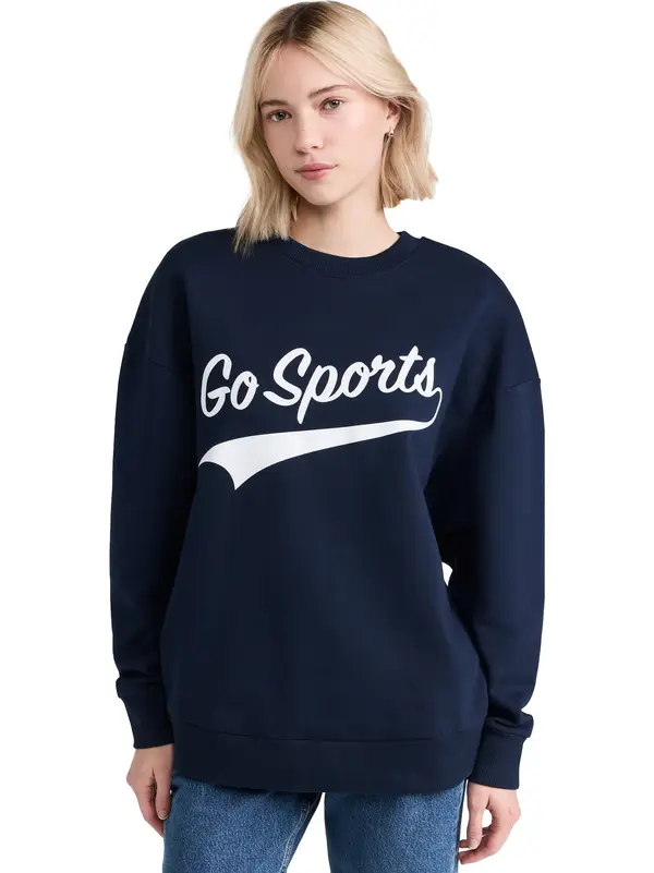 FAVORITE DAUGHTER Go Sports Fleece Sweatshirt - Navy