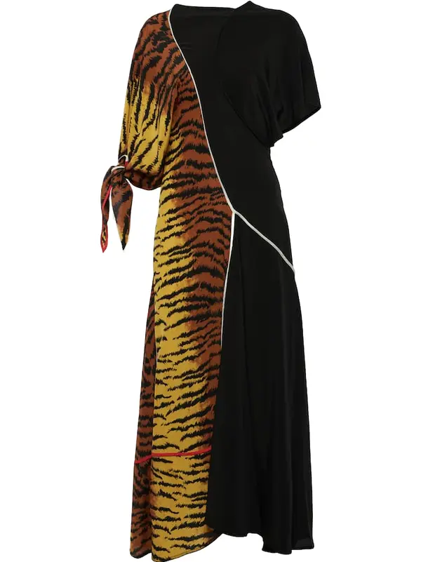Victoria Beckham Asymmetric Animal-print Maxi Dress - Multicoloured