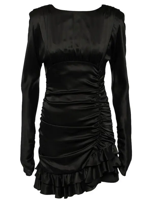 Alessandra Rich Silk Minidress - Black
