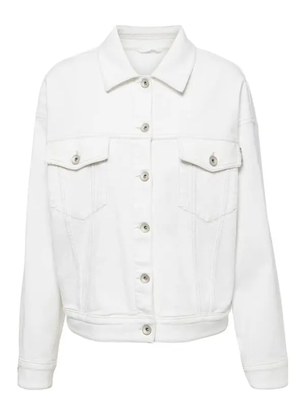 Brunello Cucinelli Cotton-blend Denim Jacket - White