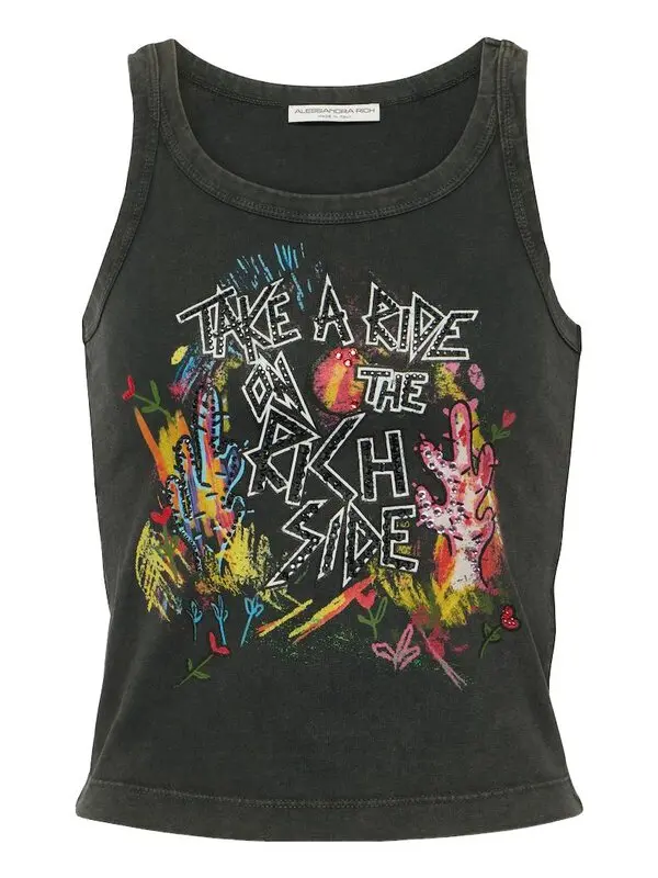 Alessandra Rich Printed Tank Top - Grey